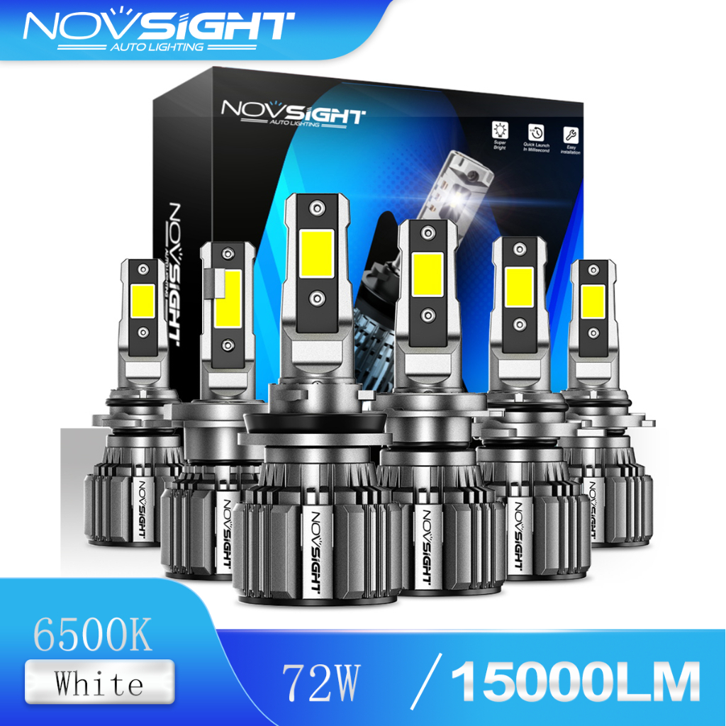 Novsight N74 H4 Car LED Headlight 72W 15000LM H11 H7 9005 9006 9012 car light | Shopee Philippines