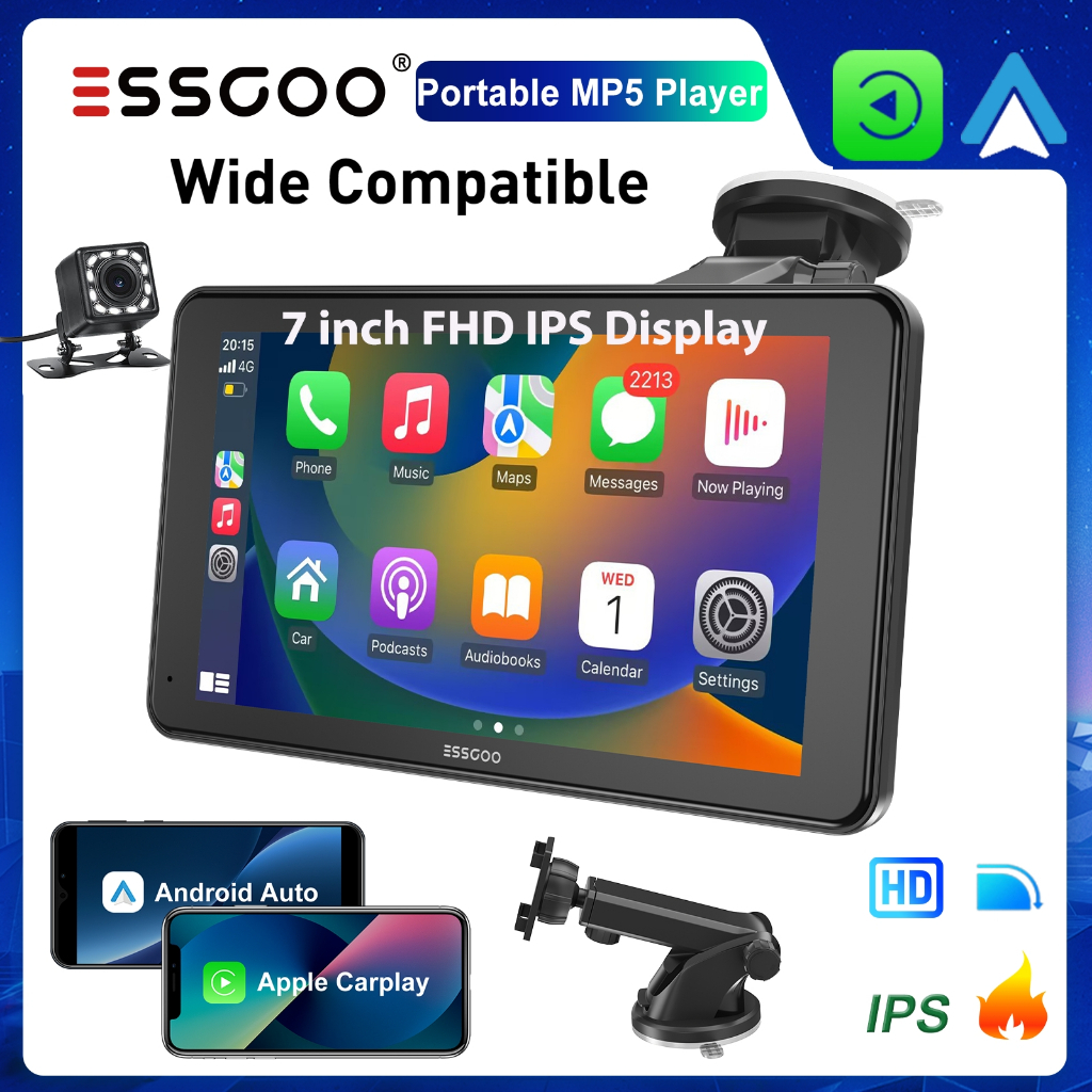 ESSGOO 7 inch Portable Carplay MP5 Multimedia Player FHD IPS Touch ...