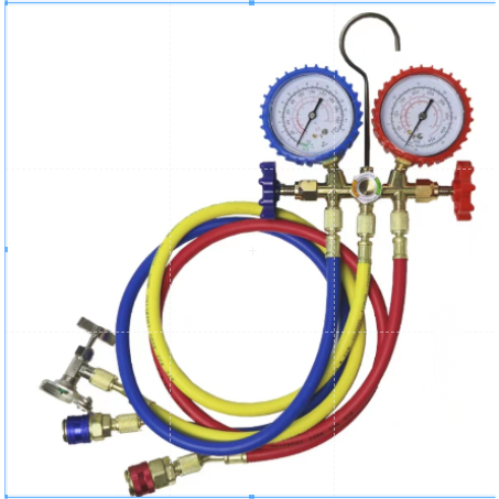 Refrigerant Manifold Gauge Set Air Conditioning Tool with Hose and Hook ...