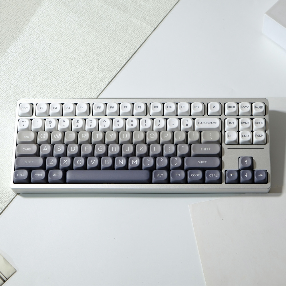 PBT Keycap XOA/MOA Profile Keycaps Cute Round Grey Gradient KeyCap PBT ...