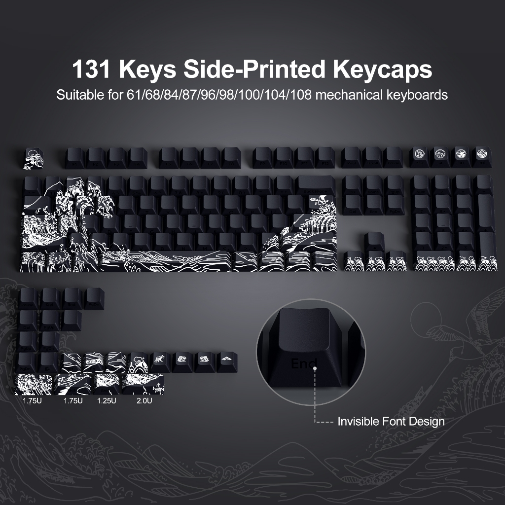 Xvx Gradient White Coral Sea Theme Mechanical Keyboard Essential Side ...