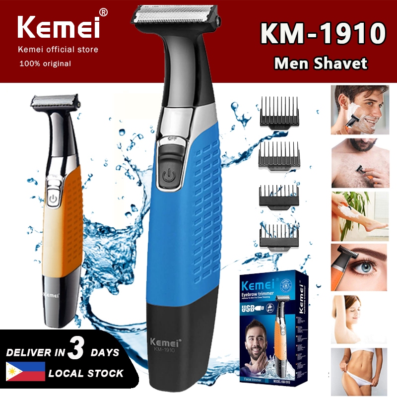 Kemei KM-1910 Rechargeable Waterproof Face Care Shaver Beard Electric ...