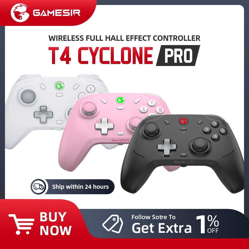 GameSir T4 Cyclone Pro Gaming Controller Wireless Gamepad with Hall ...