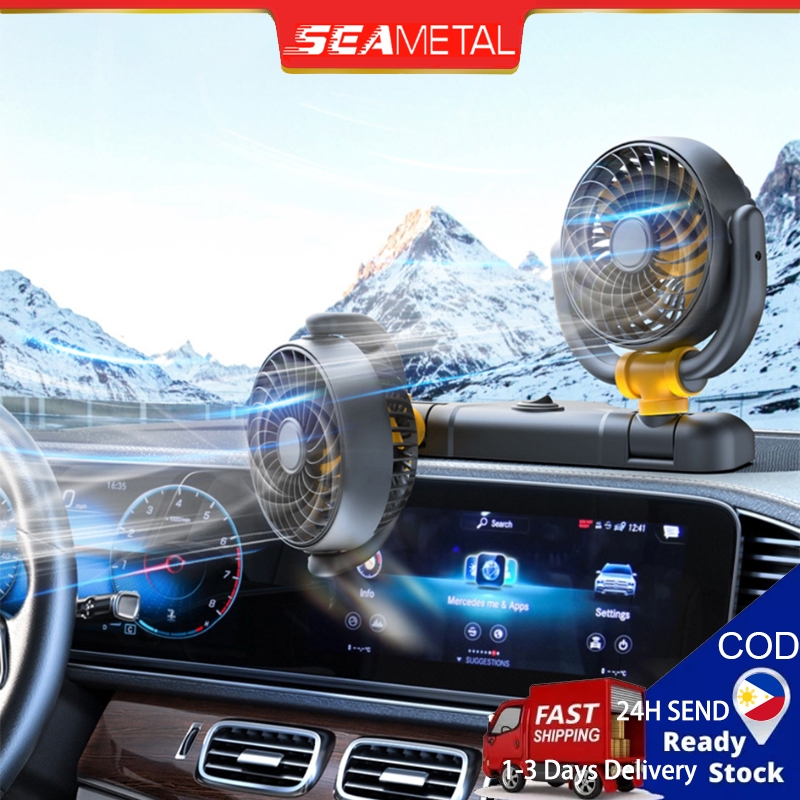 SEAMETAL Dashboard Car Fan Electric Super Cooling Summer Lower Noise ...