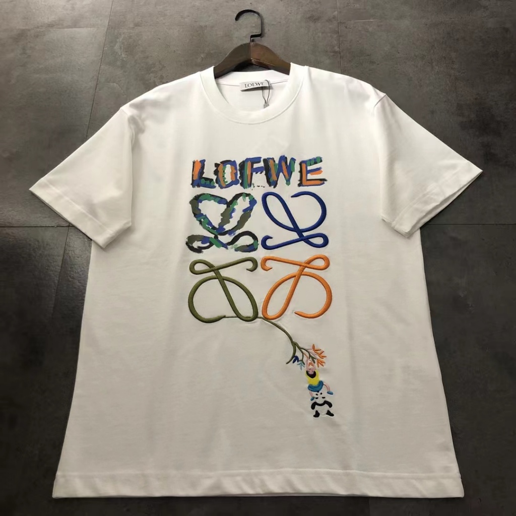Loew * 2024 New Style Color logo Embroidered Short-Sleeved T-Shirt Men ...