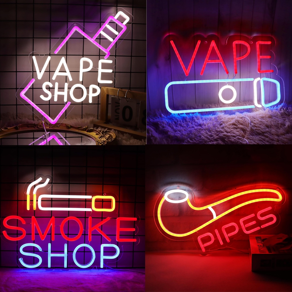 Vape Shop Neon Sign for Business Advertising,Man Cave Light,Home Bar ...
