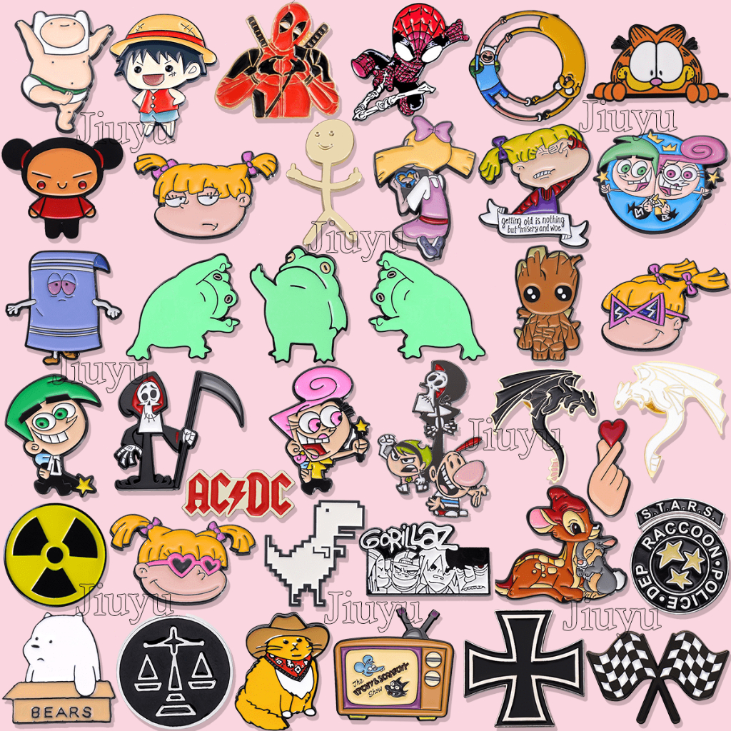 Finn and Jack Adventure Time Enamel Pins Cartoon Animal Badges Rugrats ...