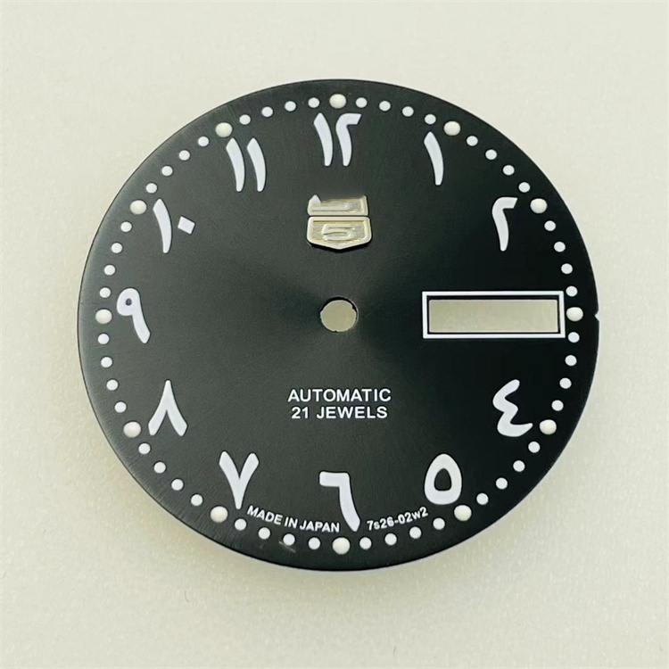 28.5mm Roman Scale Watch Dial Green Luminous Dual Calendar Dial Watch ...