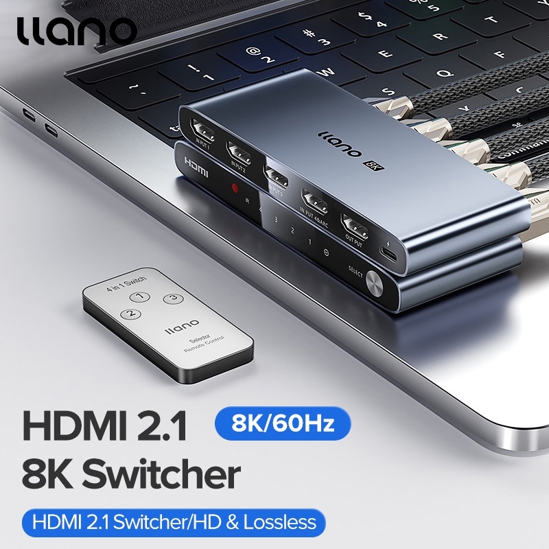 llano HDMI Switch 4 in 1 Out 8K With IR Remote Supports VRR CEC HDR ...