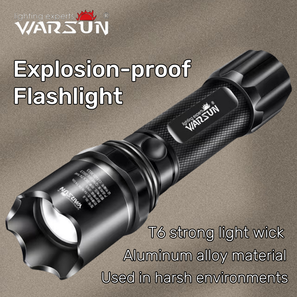 Warsun BL-8S Explosion proof Flashlight, 2000 Lumens High Brightness ...
