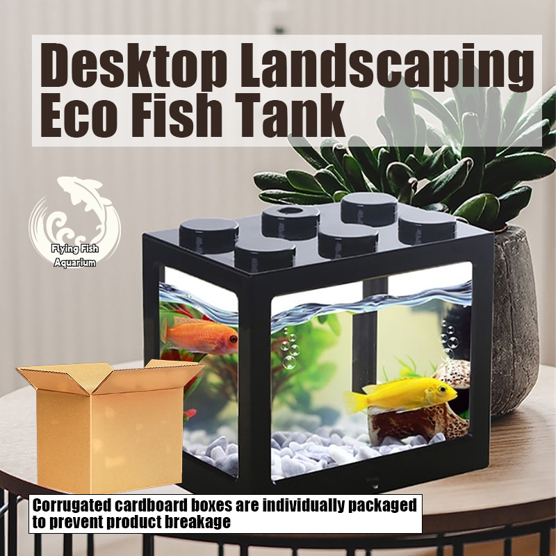 Mini Aquarium Block Fish Tank Suitable For Fighting Fish And Peacock ...