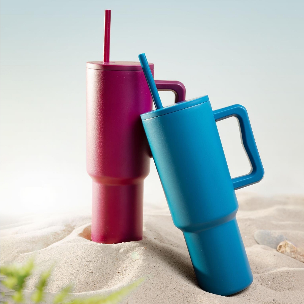30oz -40oz Tumbler With Handle and Straw Vacuum Insulated Mug Stainless ...