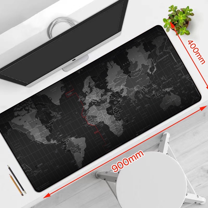 world map 900x400 mousepad extended mouse pad gaming long mouse pad HD ...