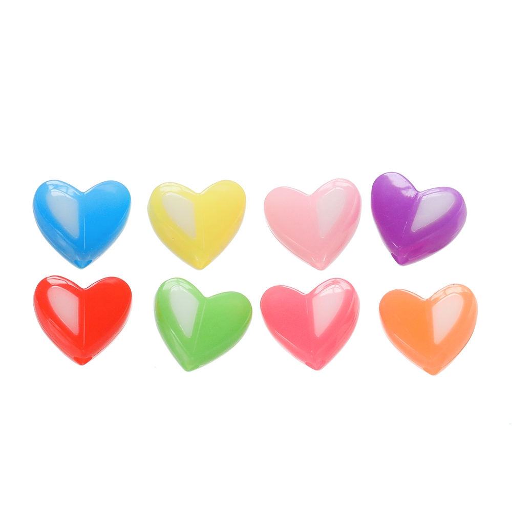 St. kunkka 10-30Pcs Acrylic Creative Two-Color Heart Beads Colorful ...