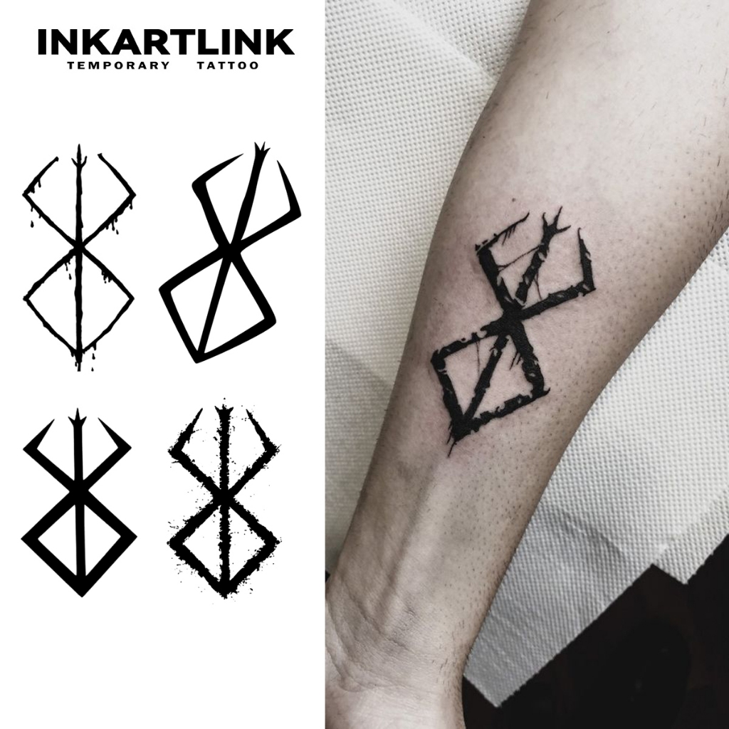 Inkartlink Berserker temporary tattoo stickers, waterproof long-lasting ...