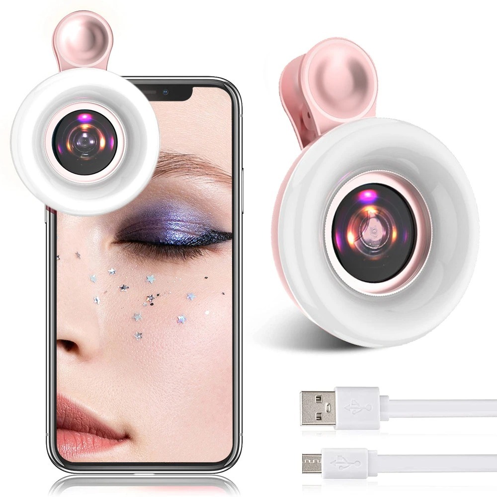Mobile Lens 15X Macro Lens Selfie Live Lamp Fill Light 2 in 1 HD Camera ...