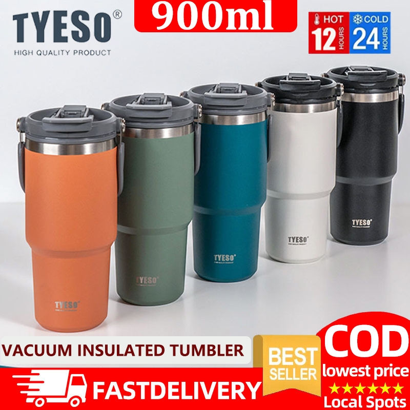 TYESO Tumbler Original Vacuum Insulated Tumbler Keep Hot And Cold Thermoflask Stainless Steel ...