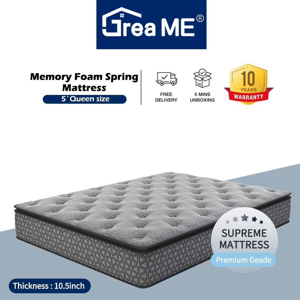 DreaMe 5 Star Luxury home apartment Hotel Matress Memory Foam Spring ...