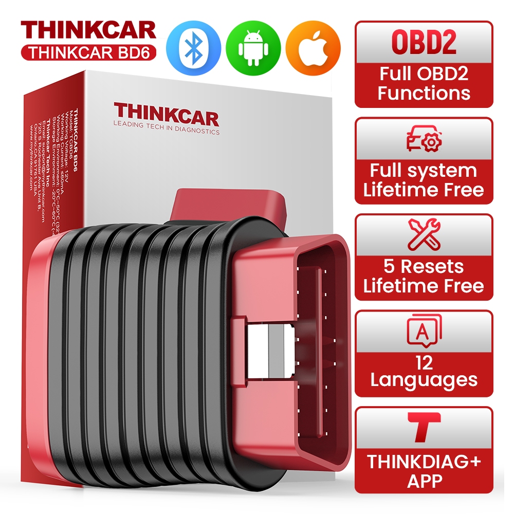 THINKCAR BD6 OBD2 Scanner Full System Diagnostic OIL IMMO ETS BLEED ...