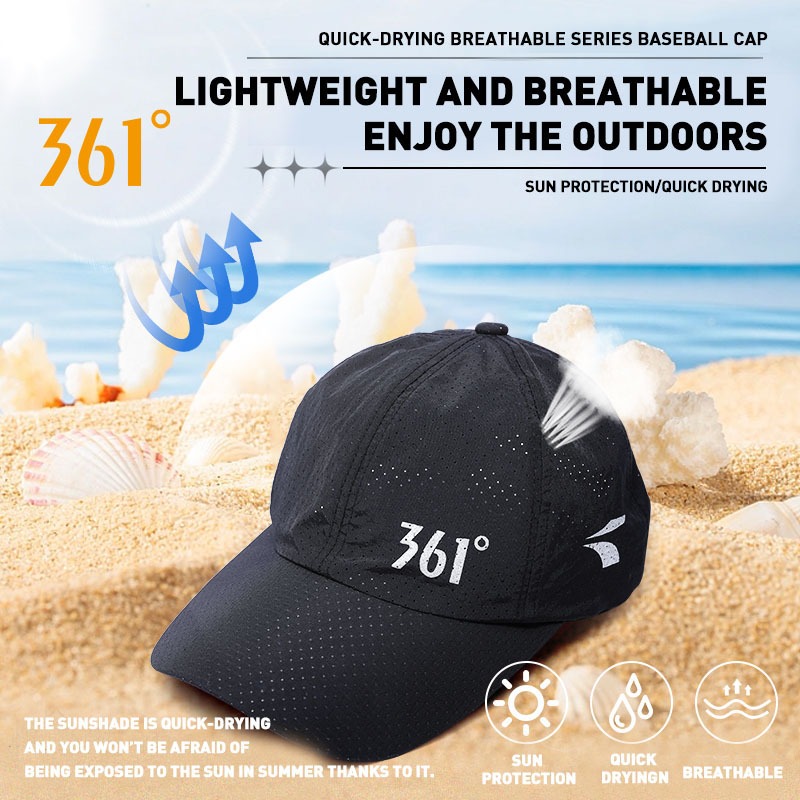 361 Degrees Sports Cap Breathable Quick Drying 622335015 | Shopee ...