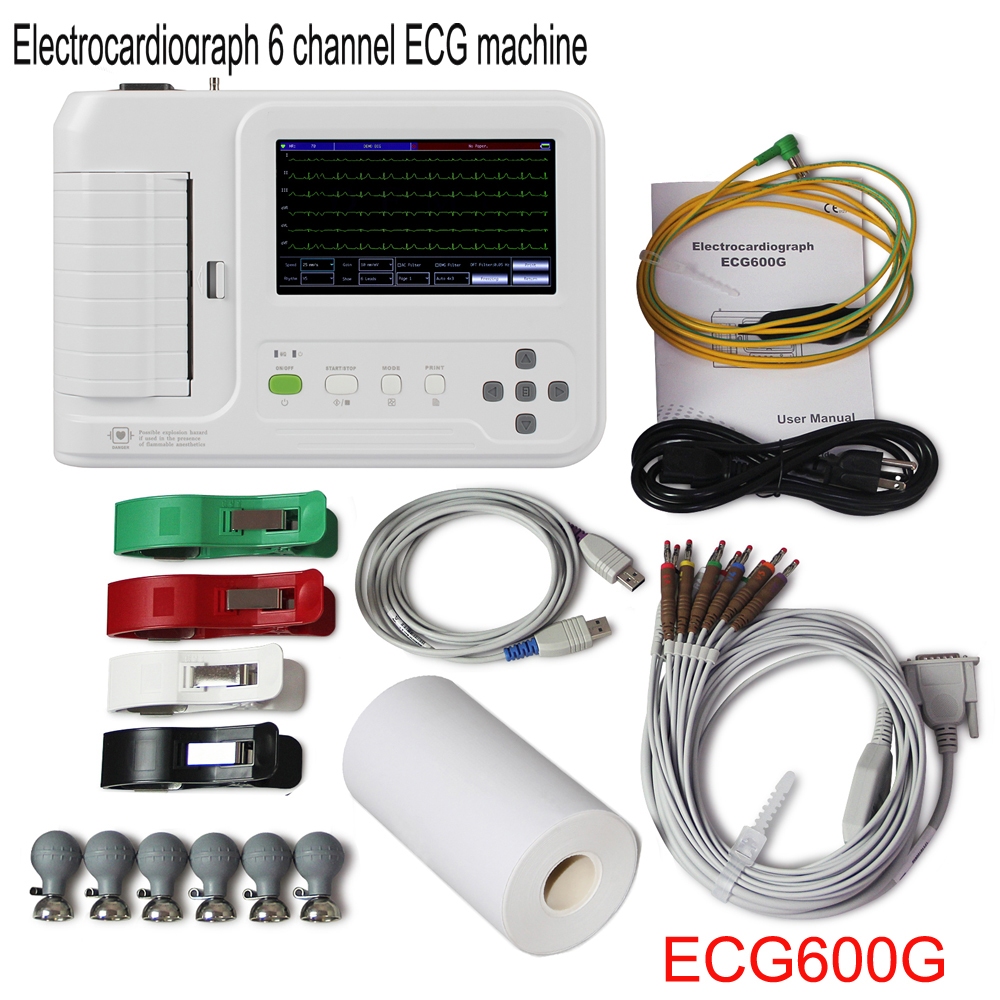 ECG600G ECG Monitor CONTEC 7" Touch Screen EKG Machine ...