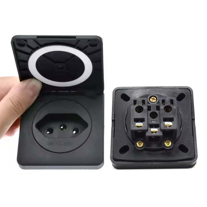 Brazil Waterproof Dustproof Industrial Socket 10A 250V IP54 AC Power ...