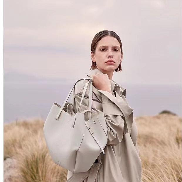 French Polene women's bag large capacity tote bag pleated single ...