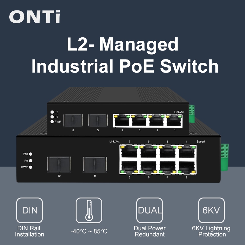 ONTi Intelligent X-Ring Network Switch 4 Port / 8 Port POE switch ...