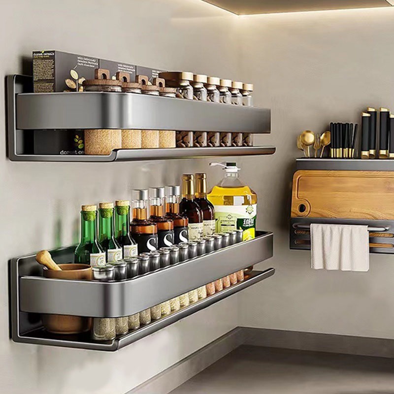 Spice Rack Hanging Kitchen Organizer Condiments Organizer Stacked Wall ...