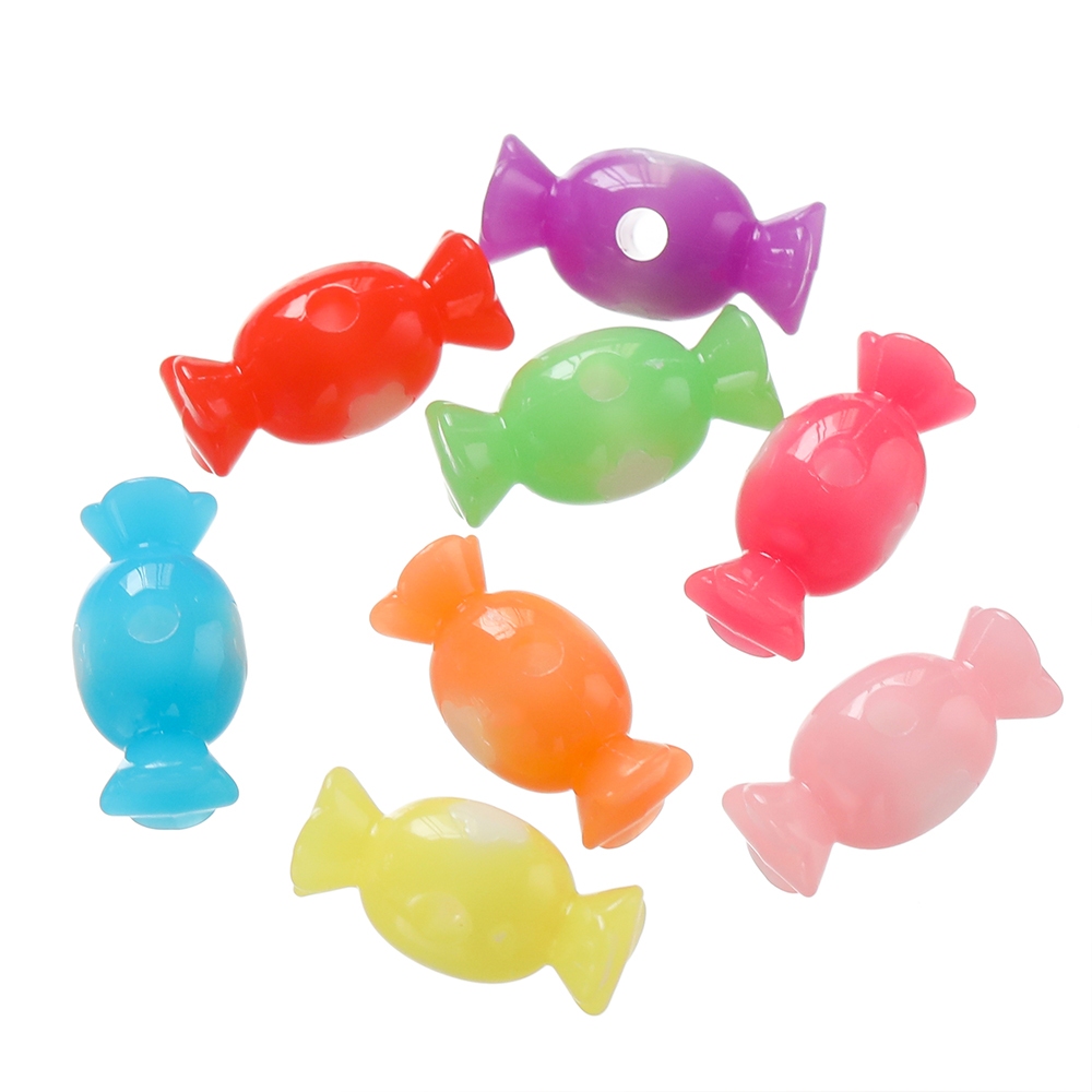 St. kunkka 10Pcs Acrylic Jelly Two-Color Candy Beads Cute Rainbow Color ...