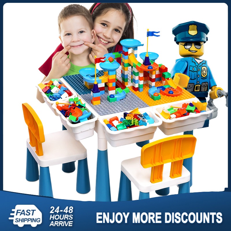Building Blocks Table and Chair Set for Kids Building Blocks Toddler ...