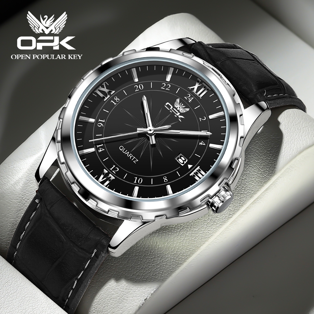 OPK Watch For Men Water Proof Original Stainless Steel Leather With Box ...