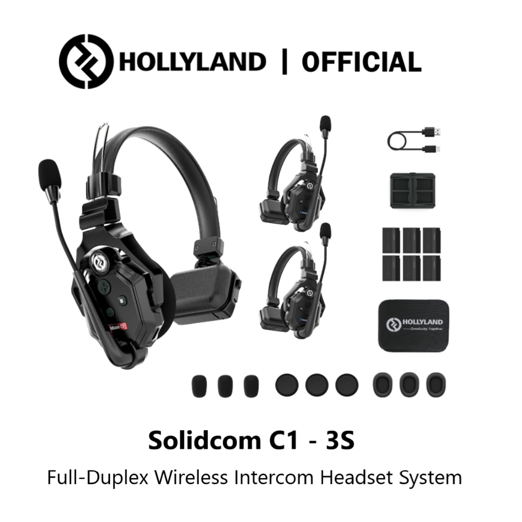 Hollyland Solidcom C1 Wireless Intercom Headset System Full Duplex ENC ...
