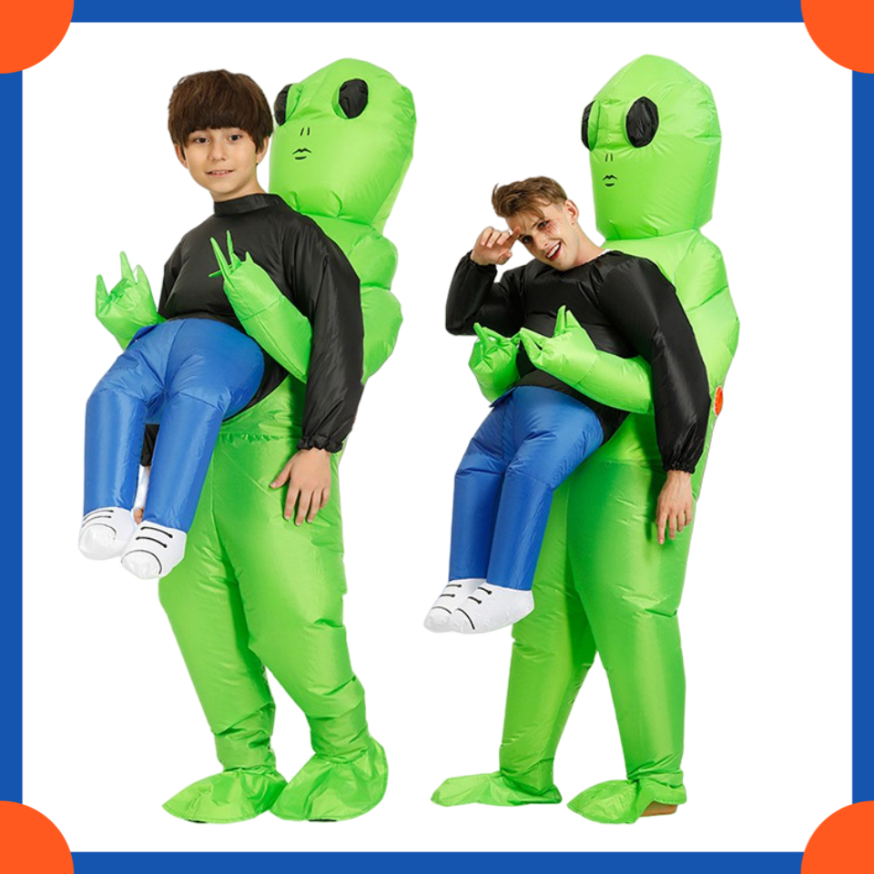 Alien Inflatable Costume green alien costumes for Kids Adult Funny Suit ...