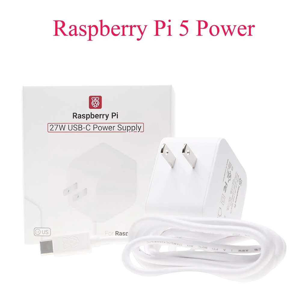 Original Raspberry Pi Power Supply 5.1V 5A Adapter 27W USB-C Support PD Standard Power Charger ...