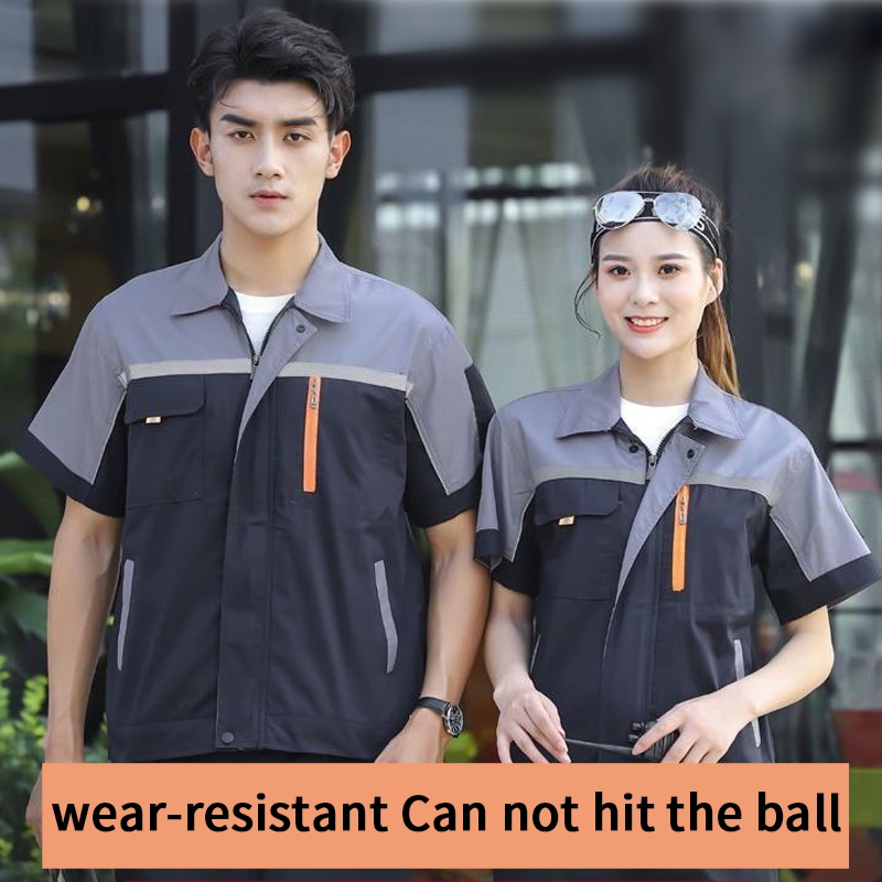 Thin short sleeve work security uniform shirt men women breathable wear ...