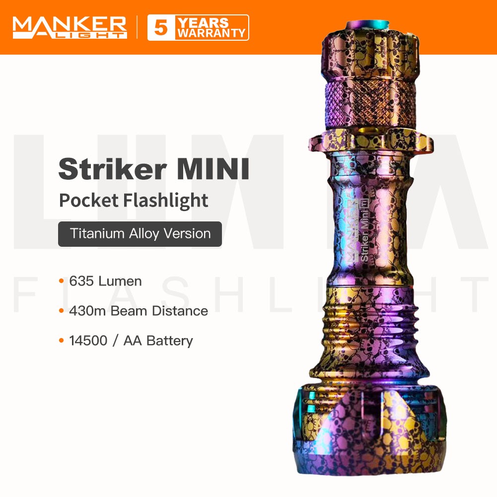MANKER Striker MINI (Titanium Alloy Version) Rechargeable EDC Compact ...
