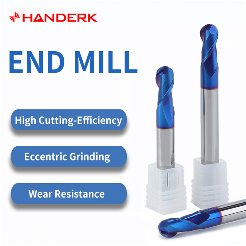 HANDERK Ball Nose Carbide End Mill Set HRC65 Radius 1mm 1.5mm 2mm 3mm ...