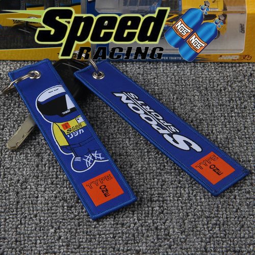 JDM Spoon Speed Racing Robot Car Keychain Modified Tag Lanyard Refit ...
