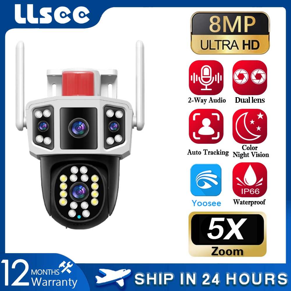 LLSEE yoosee 8MP 4K Dual Lens Intelligent Security Camera Wireless WIFI ...