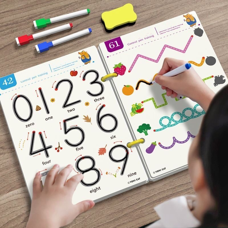 Tracing Book For Kids Training Coloring Book Erasable Writing Materials ...