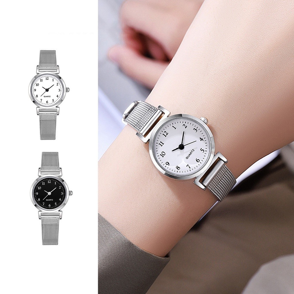 Women Watch Small Round Simple Watches Number Rome quartz stainless ...