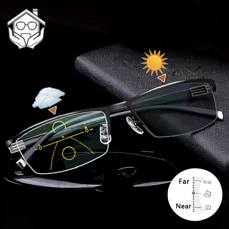 Progressive Multifocal Photochromic Reading Glasses For Women Men ...