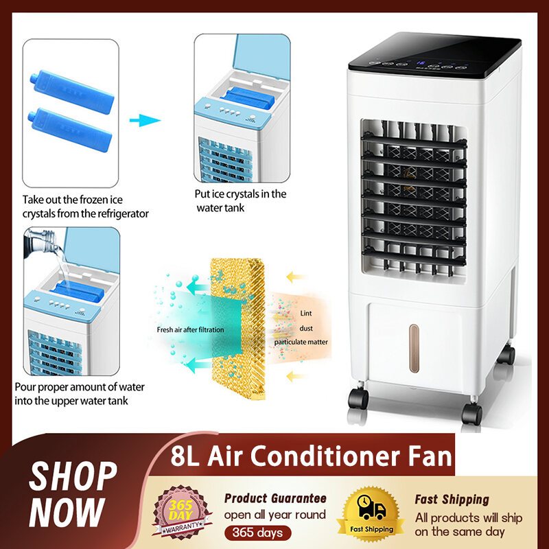 Air cooler ice crystal cooling air conditioning fan 8L mute ...