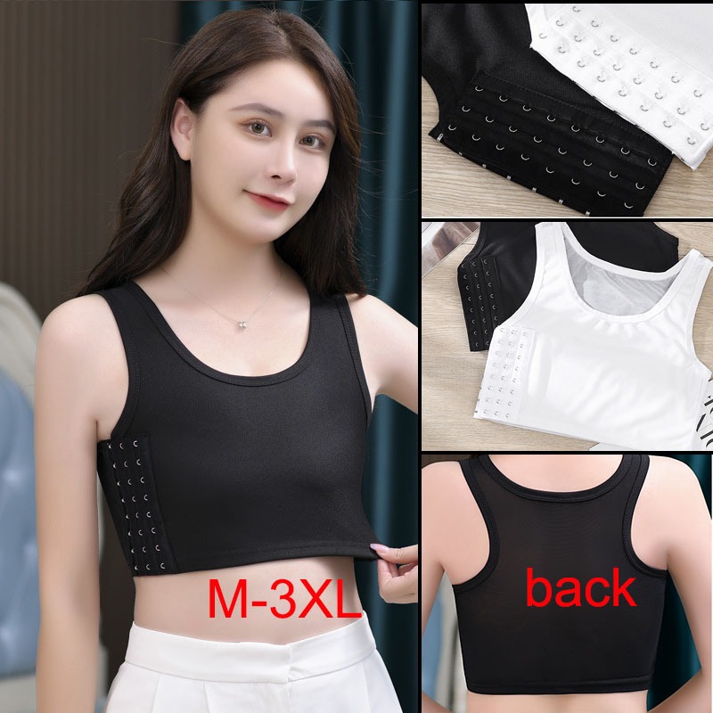 S-3XL Shaper Flat Breast Binder Les Corset Tomboy Tank Top binder for ...