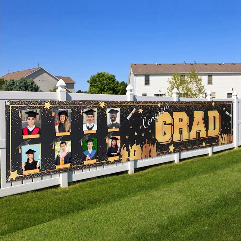 200*40cm Custom Graduation Banner with Photo Name Grad Backdrop Toga ...