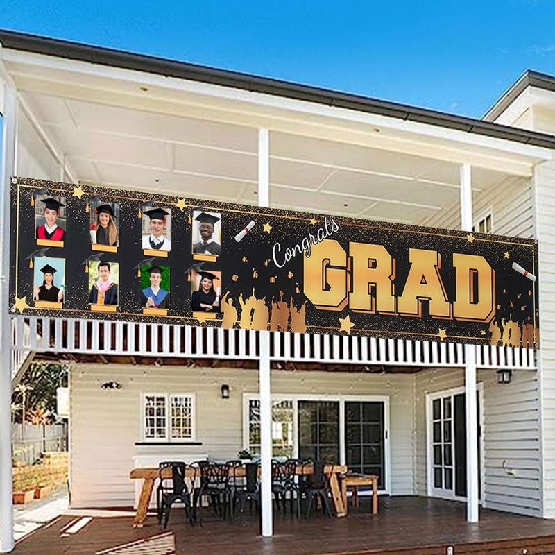 200*40cm Grad Backdrop Custom Graduation Banner with Photo Name Toga ...