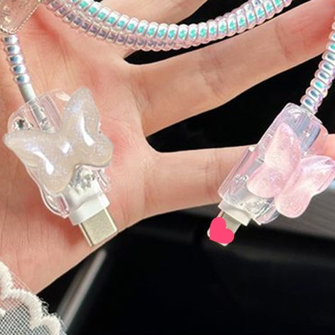 Cute Butterfly Charger Protector Cover Anti-breaking Cable Protector ...