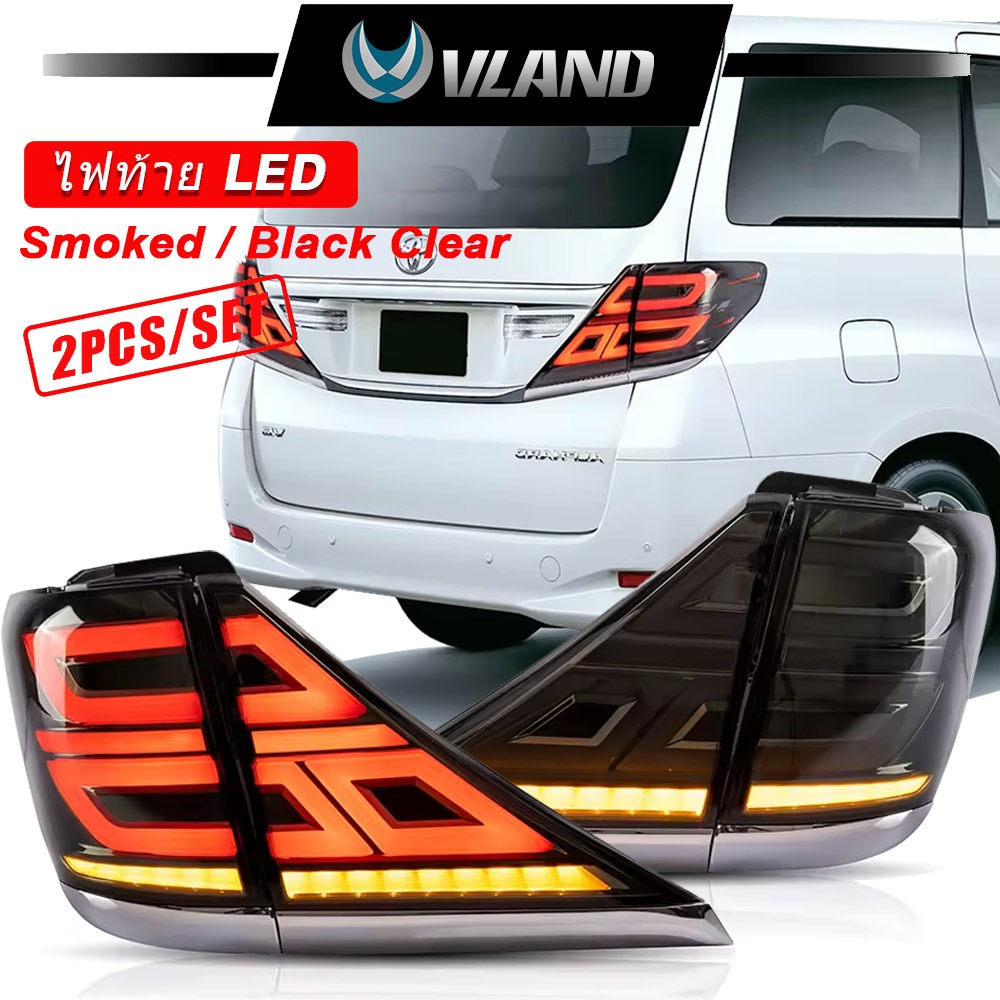 Vland Toyota Vellfire 2008-2014 LED Light Bar Tail Lamps With ...