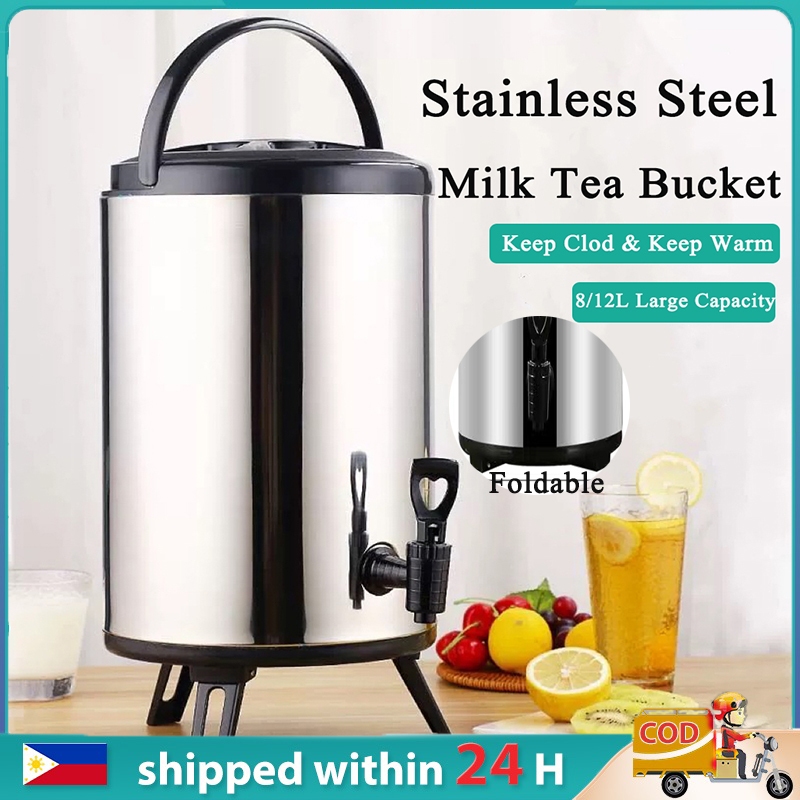 【Ready Stock】Water Jug with Faucet Milk Tea Bucket coffee jug Thermos ...